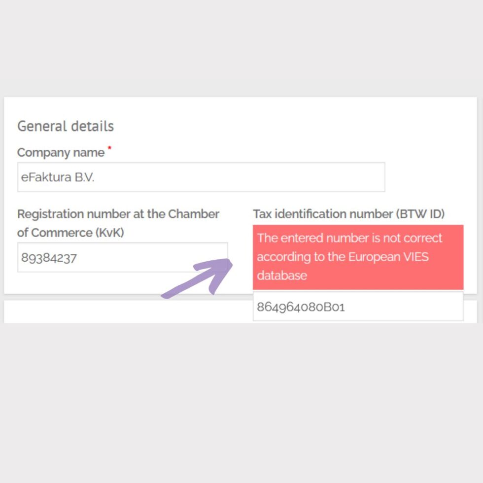 EU VAT control and document preview. - eFaktura.nl